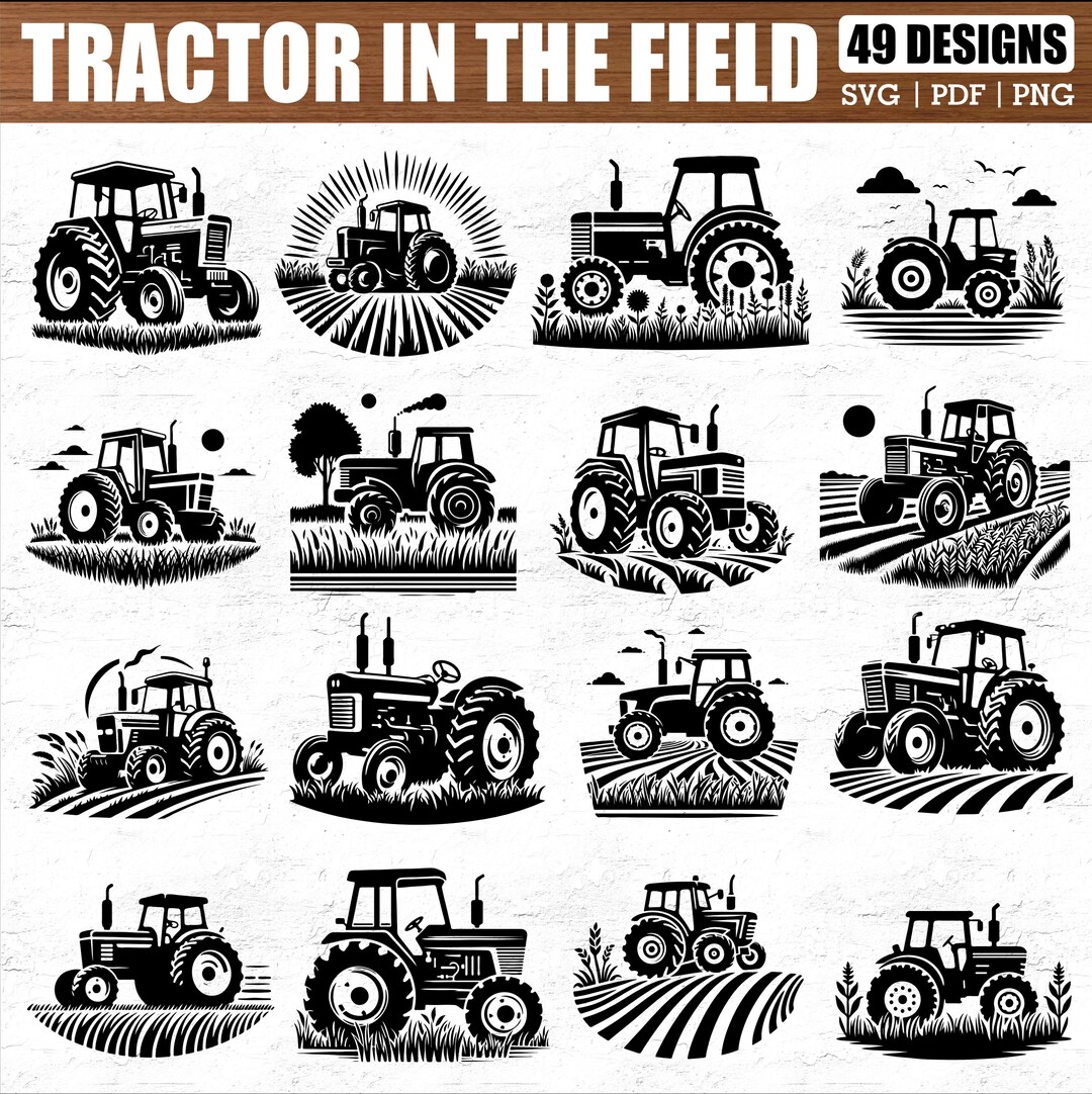 49 Tractor SVG Bundle for Cricut Crafts, Farm Tractor Cut Files in SVG ...