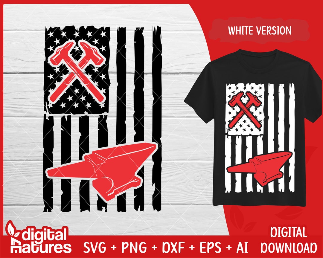 Usa Flag Blacksmith SVG Forge SVG Blacksmithing Svg - Etsy