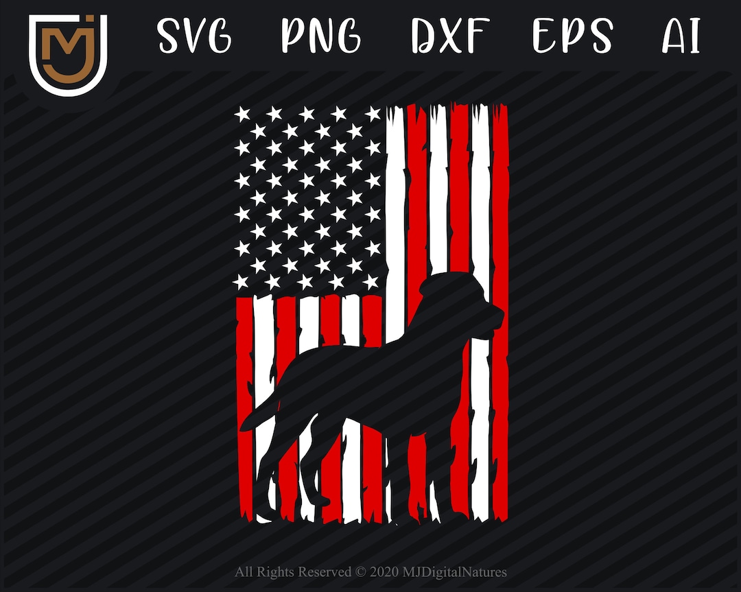 American Flag Labrador Retriever SVG Labrador Clipart, USA Flag Dog Svg ...