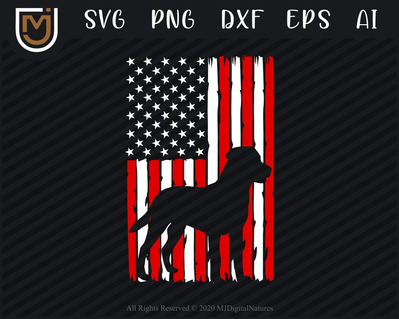 American Flag Labrador Retriever SVG Labrador Clipart USA - Etsy