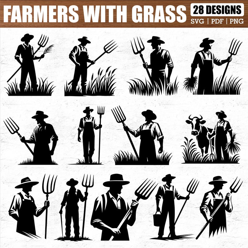 Farmers With Pitchfork - Etsy