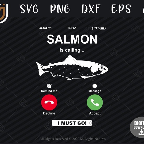 Funny Salmon Svg - Etsy