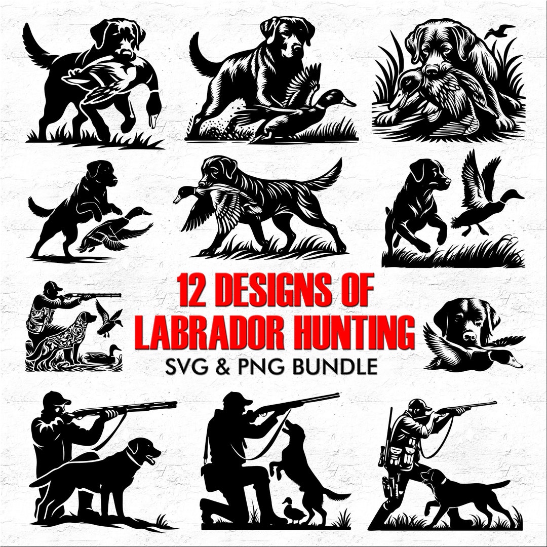 Bundle Labrador Svg, Labrador Hunting Svg, Dog Hunting Clipart, Hunter ...