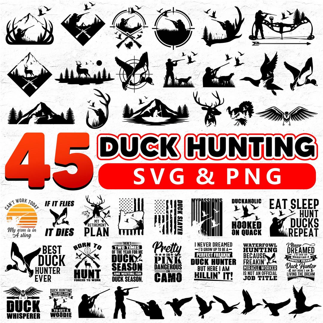 45 Duck Hunting Bundle Laser Cut Svg Png Dxf Eps - Duck Laser Cut ...