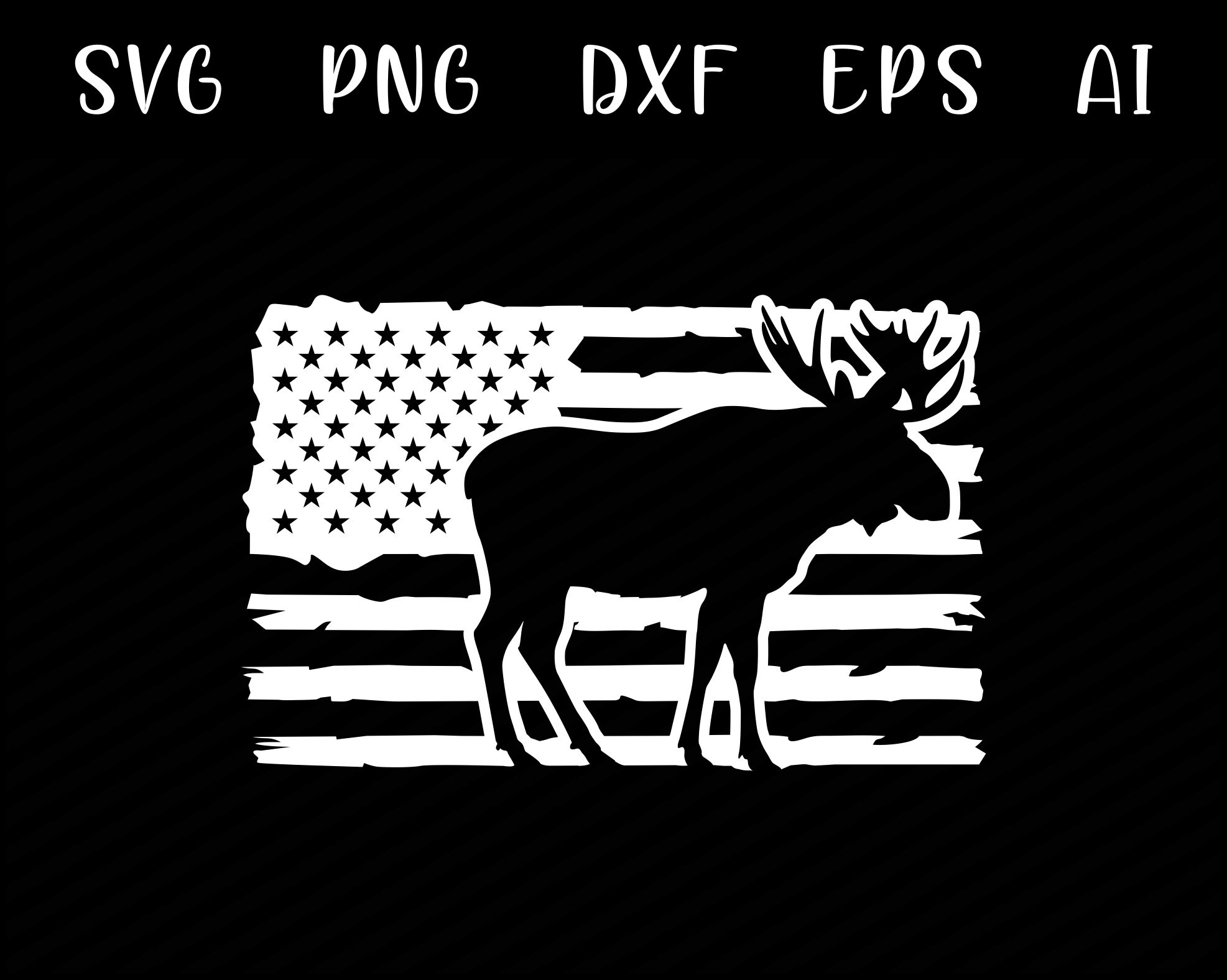 American Flag Moose Clipart Patriotic Moose SVG USA Flag | Etsy