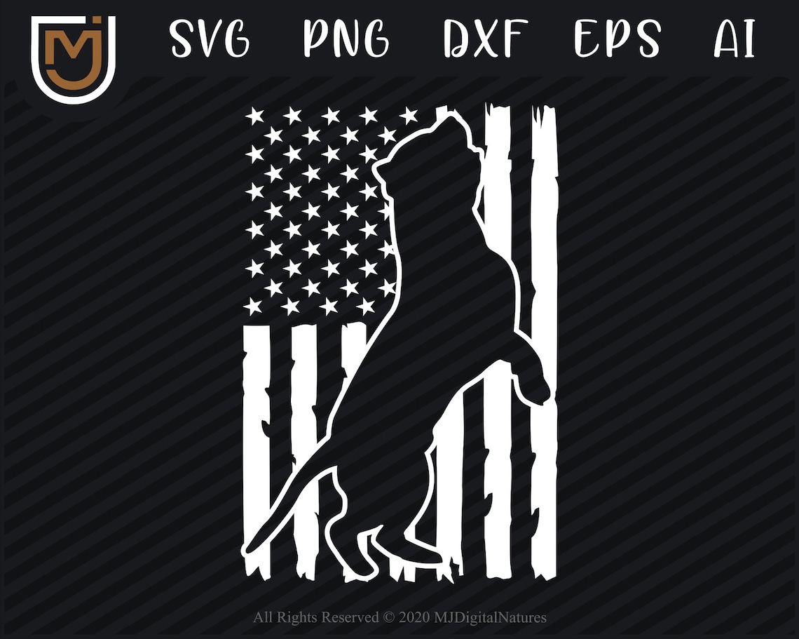 American Flag Pitbull SVG USA Flag Dog SVG Dog Clipart | Etsy