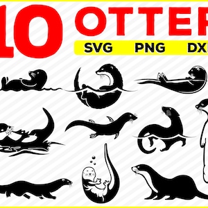 Cute Otters Bundle SVG Otter SVG Otter Clipart Otter Cut | Etsy