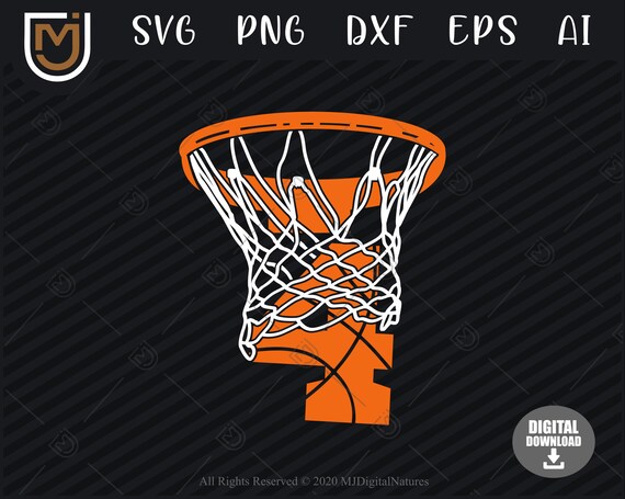 Basketball SVG Files Number 4 Basketball PNG Sports SVG | Etsy