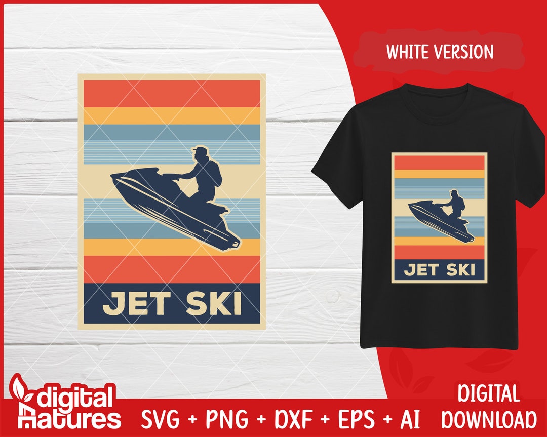 05 Retro Vintage Jet Ski SVG Beach Svg, Ocean Svg, Sommer Svg, PNG ...