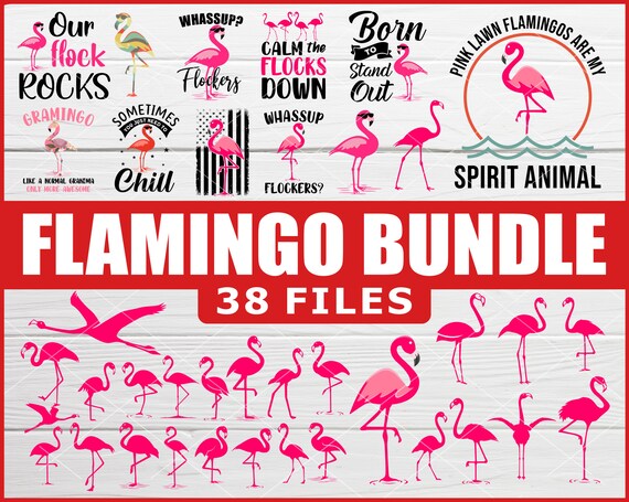 38 Files Bundle Flamingo SVG Flamingo Clipart Flamingo Cut - Etsy