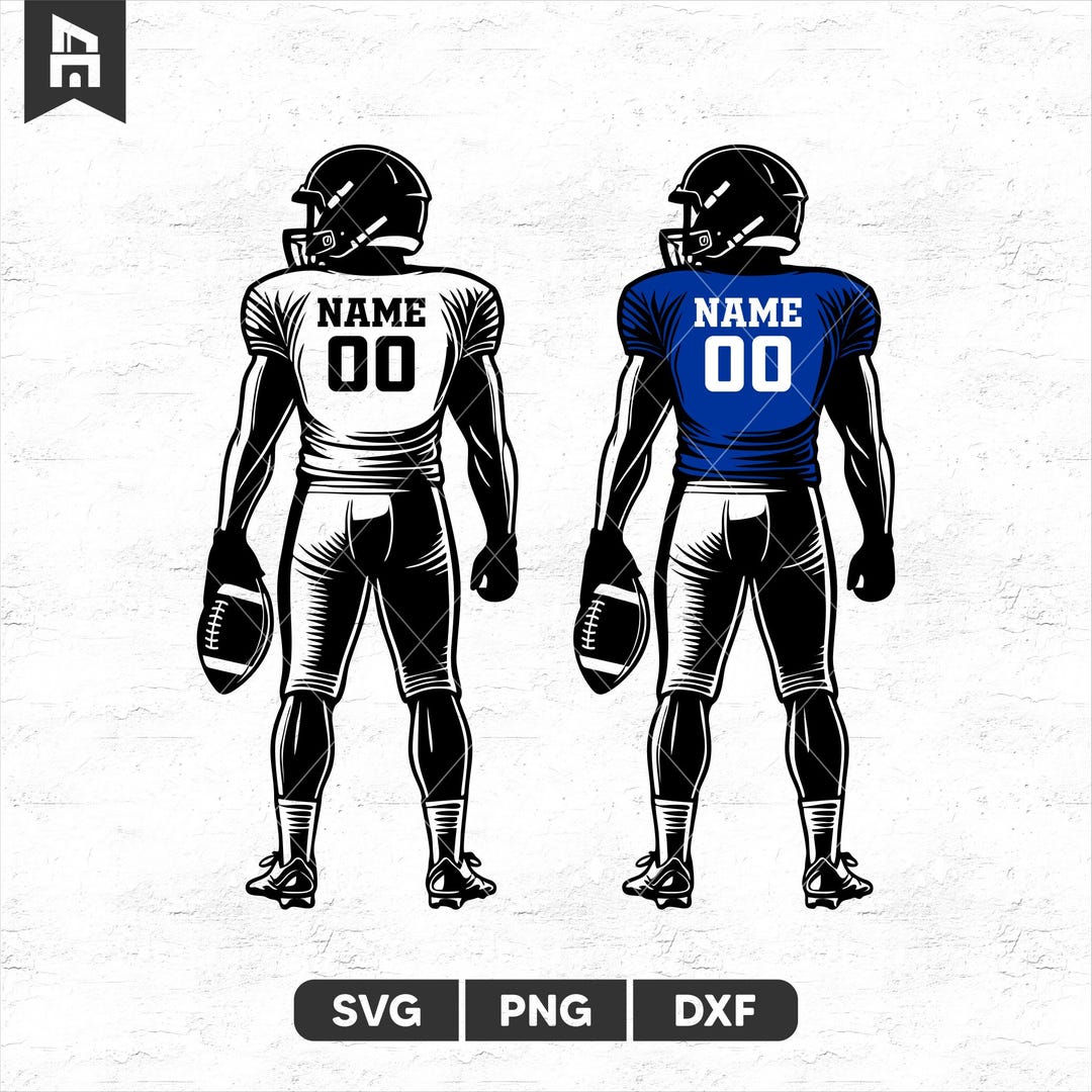 Custom Football Player Svg 02, Football Team Svg, Custom Football Png ...