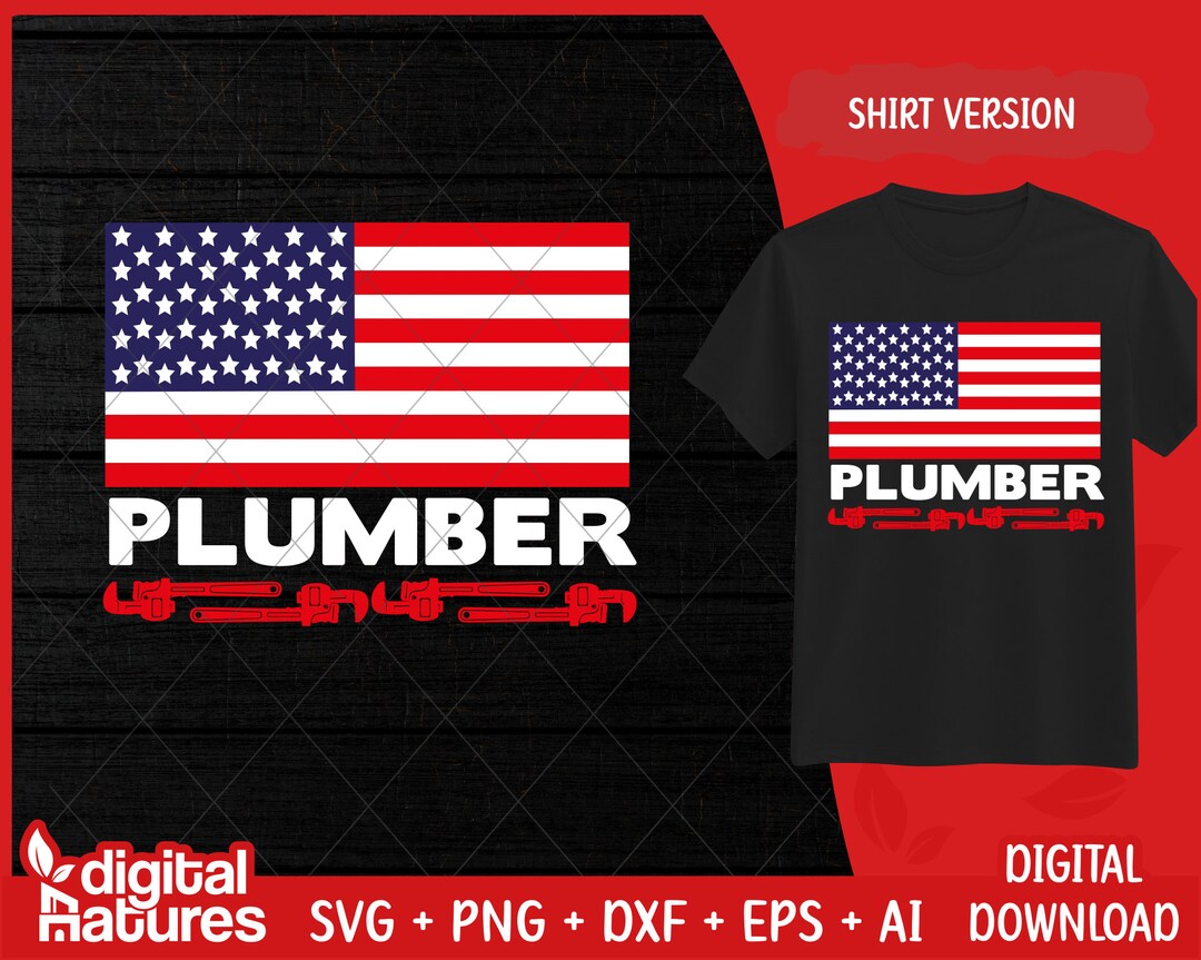 American Flag Plumber Svg Plumbing Svg, Plumber Clipart, Plumber Png ...