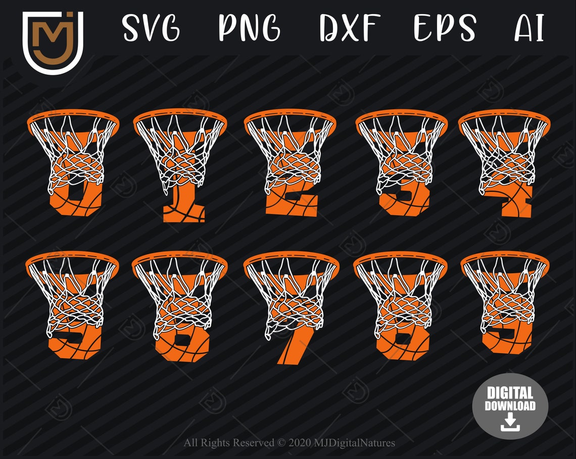 Basketball SVG Files Number 0 to 9 Basketball PNG Sports - Etsy