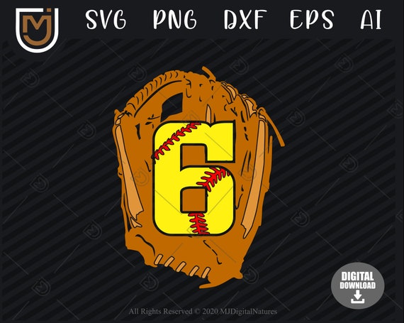 Softball Svg Number 6 Softball Mom Svg Softball Clipart | Etsy