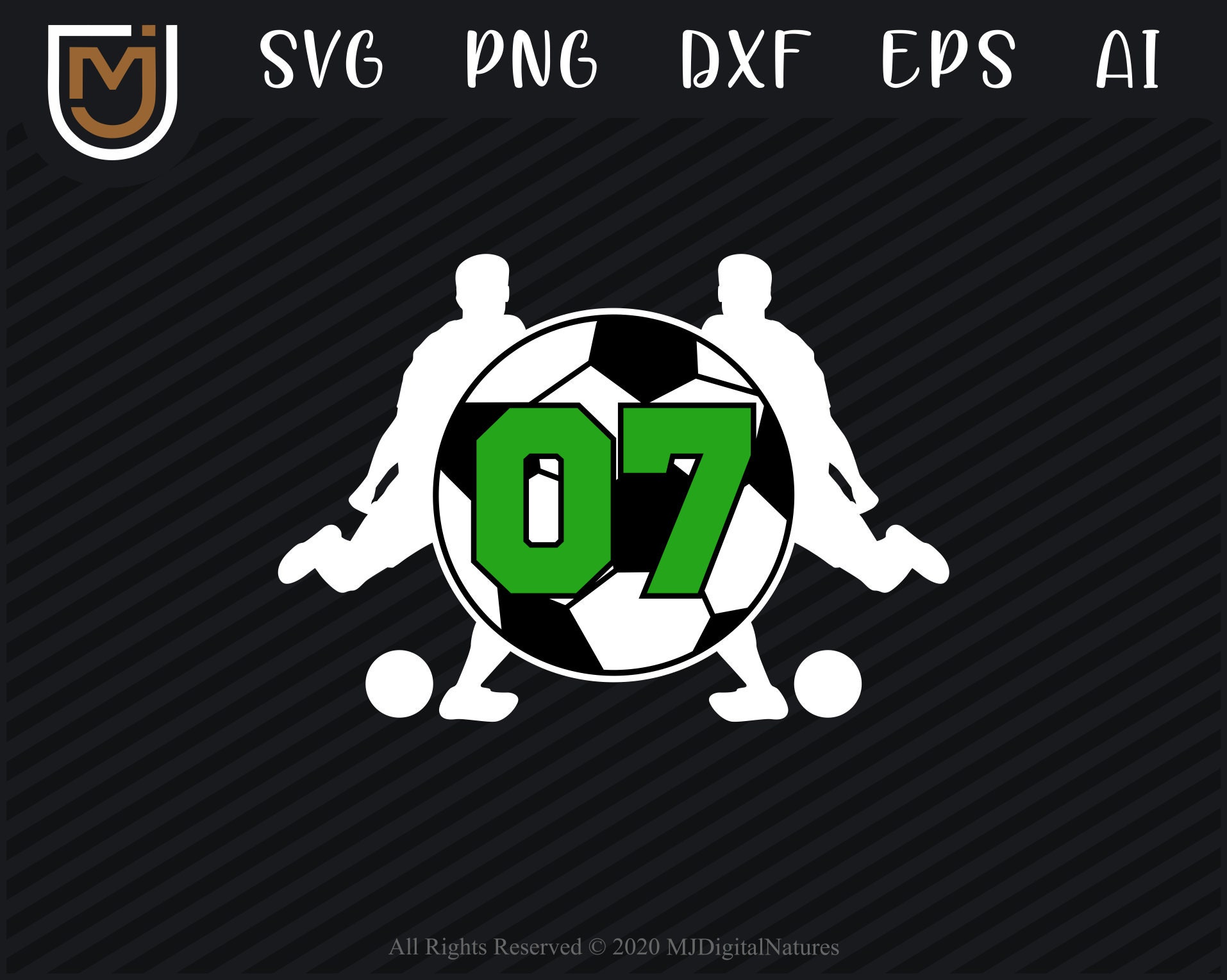 07 Number Soccer SVG Soccer Cut File Football SVG Sports | Etsy
