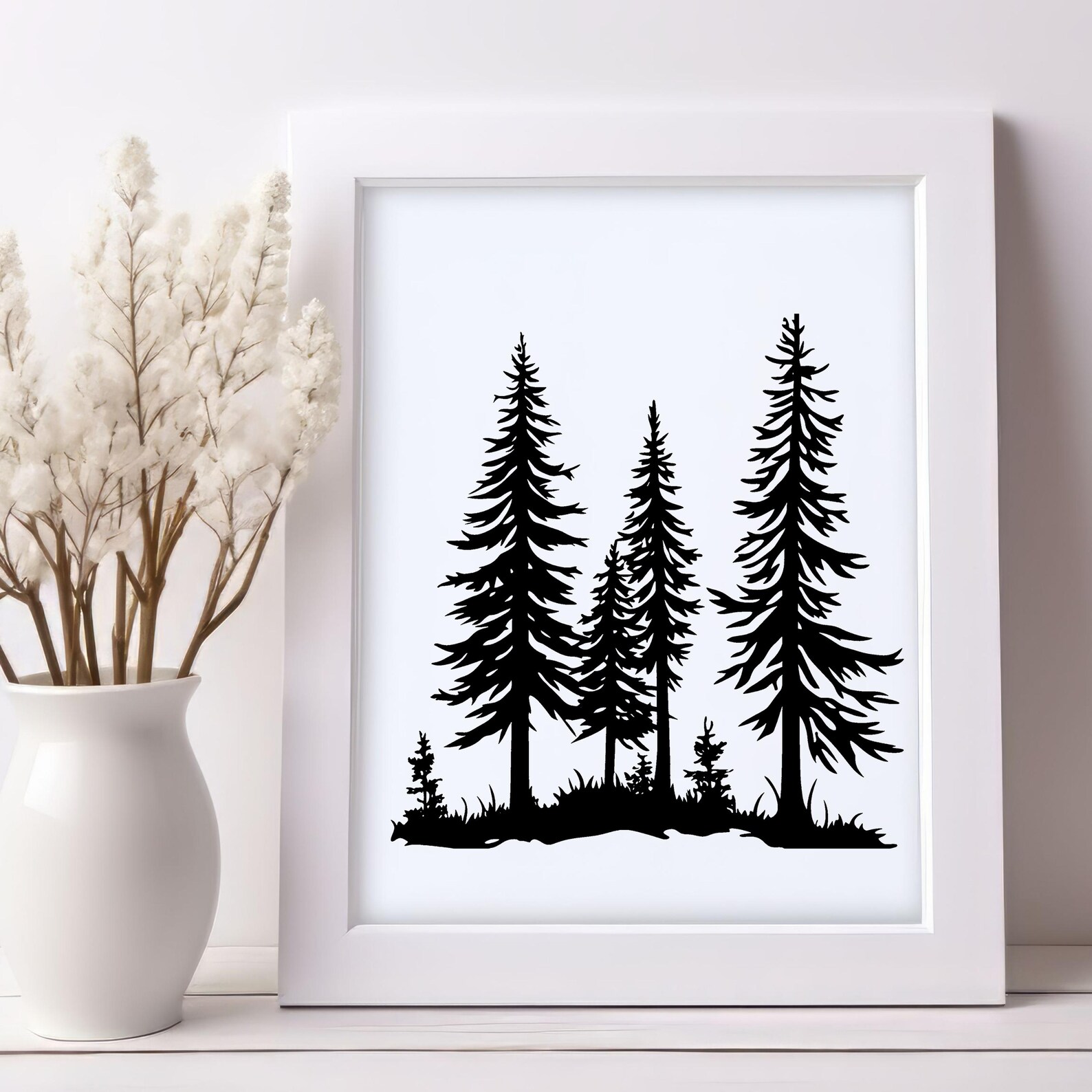46 Pine Tree Silhouette SVG PNG Pdf Files for Cricut Crafts, Forest ...