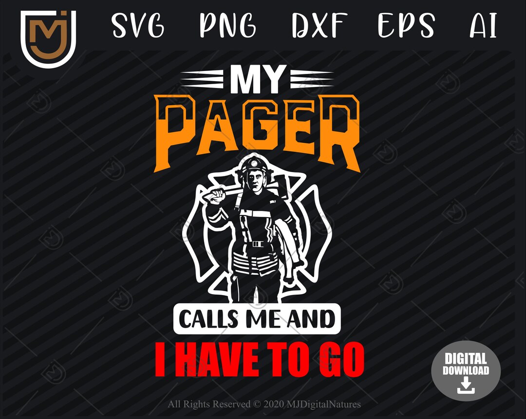 My Pager Firefighter Svg Files Fire Department Svg, Fireman Svg ...