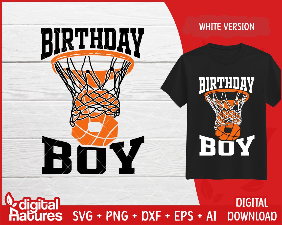 8th Birthday Boy Basketball SVG Basketball PNG Sports SVG - Etsy