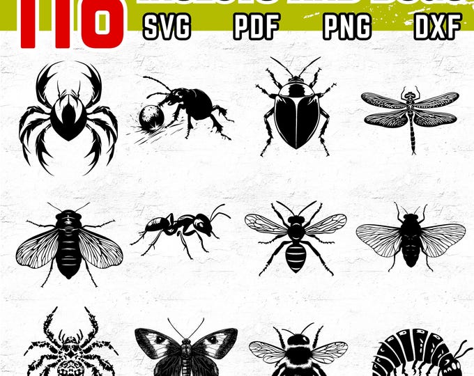 Bug SVG Bundle, Insect SVG Bundle, Bugs SVG, Butterfly Svg, Bee Svg ...