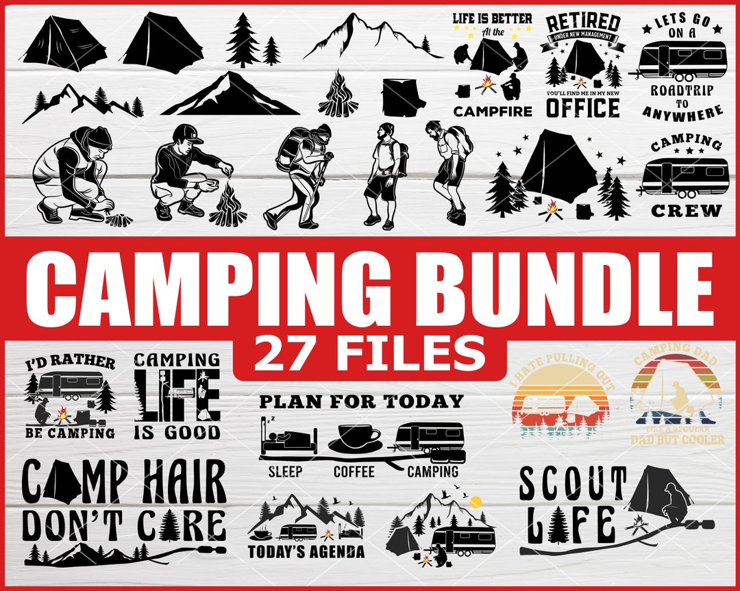 27 Files Camping Bundle Svg - Camper Svg, Camp Svg, Camping SVG, Camp ...