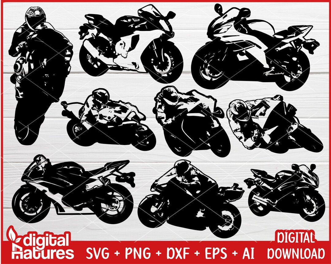 Bundle Biker Svg - Racing Svg, Motorbike Svg, Motorcycle Svg, Clipart ...