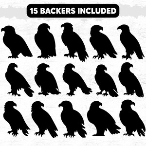 15 Eagle Line Art SVG DXF Bundle for Cricut Crafts, Laser Cut Bird ...