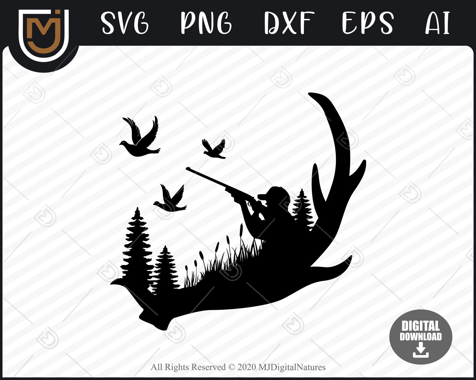 Antler Forest Dove SVG Dove Hunting SVG Dove Cut File Bird - Etsy