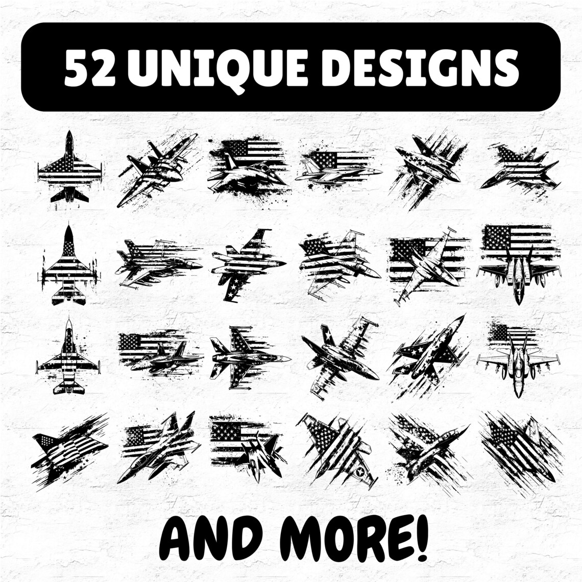 52 Jet Fighter USA Flag SVG Bundle for Cricut Crafts, Patriotic ...