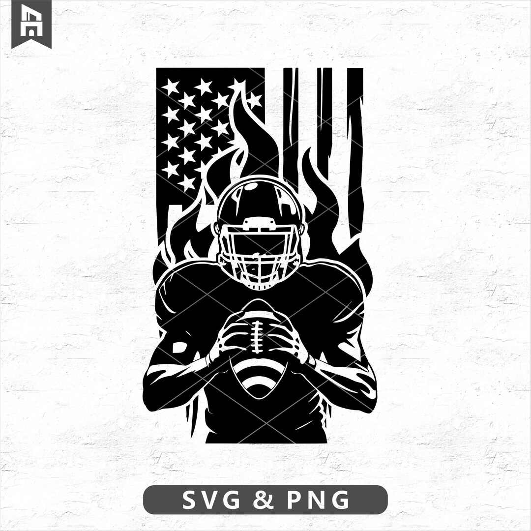 USA Flag Football Svg, Football Player Svg, Custom Football Png ...