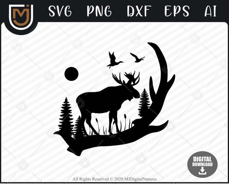 Cute Antler Moose Clipart Moose Svg Archery Svg Deer Elk - Etsy