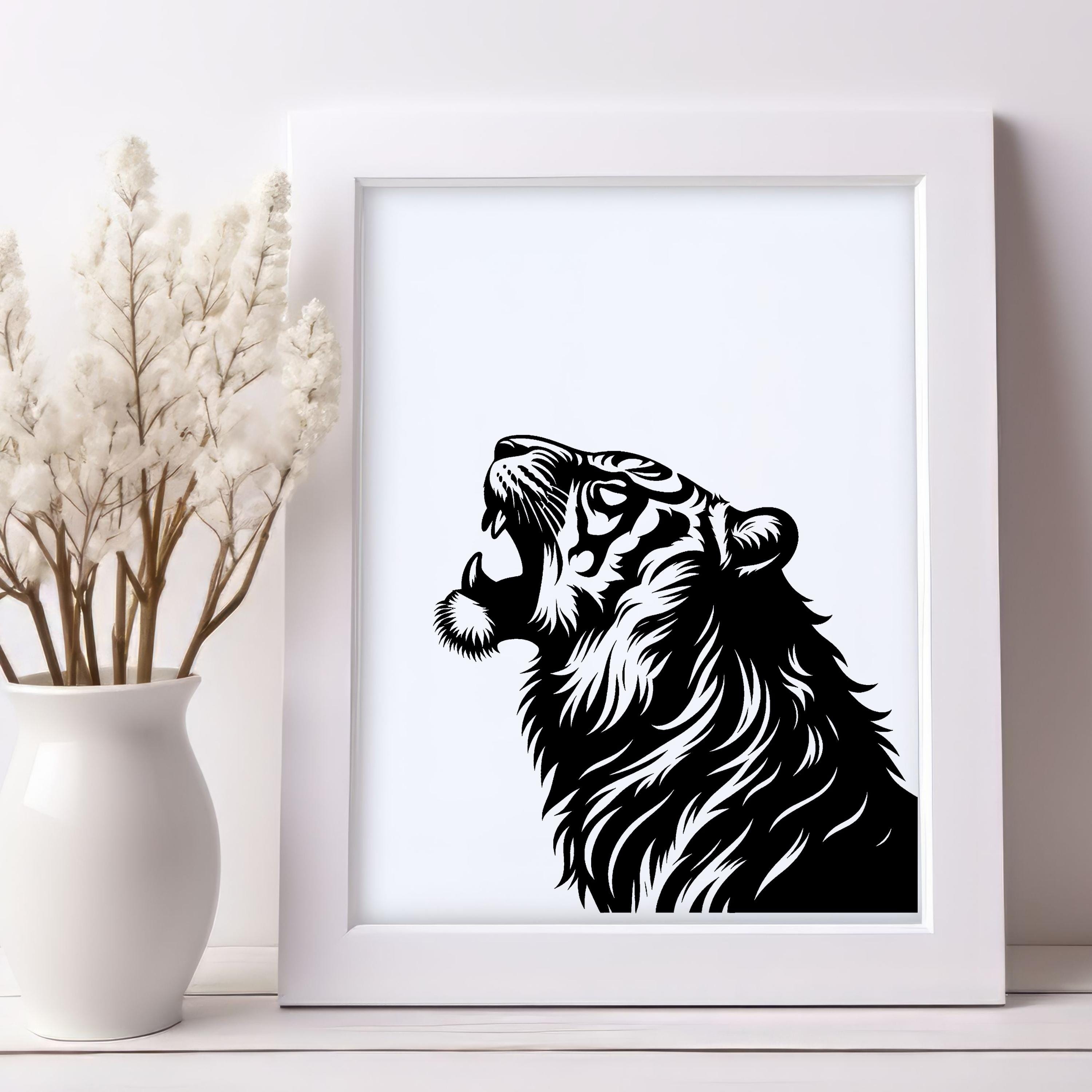 95 Laser Cut Tiger Svg Dxf Png Pdf Bundle for Laser Cutting, Wild Tiger ...