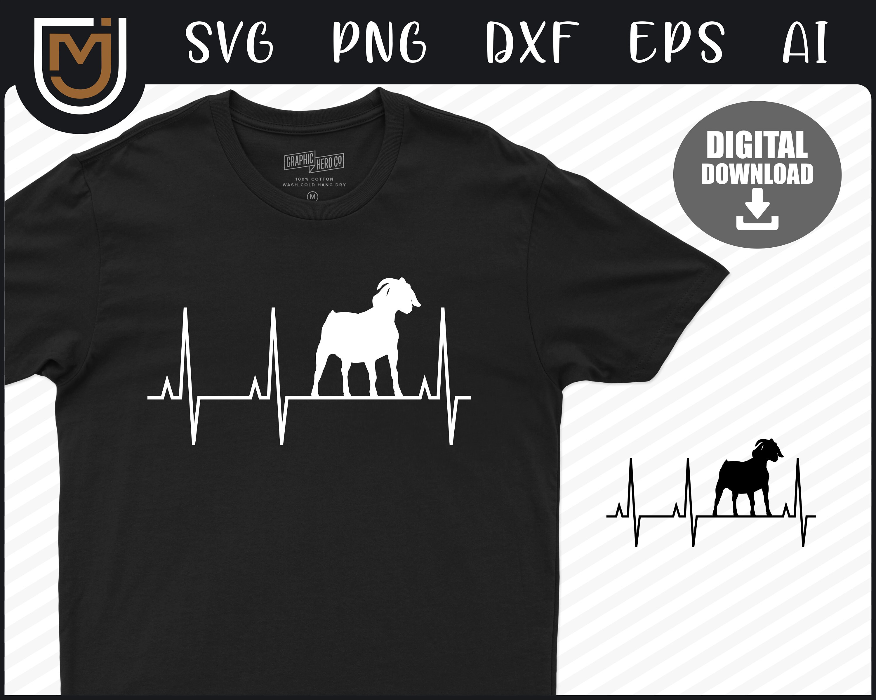 Funny Heartbeat Goat SVG Farmer SVG Goat Clipart Goat Cut | Etsy