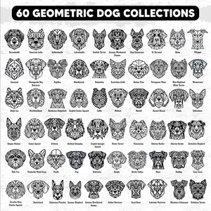 Geometric Dog 60 Breeds Standing Dog Svg Dxf Pdf- Dog Ornaments, Dog ...