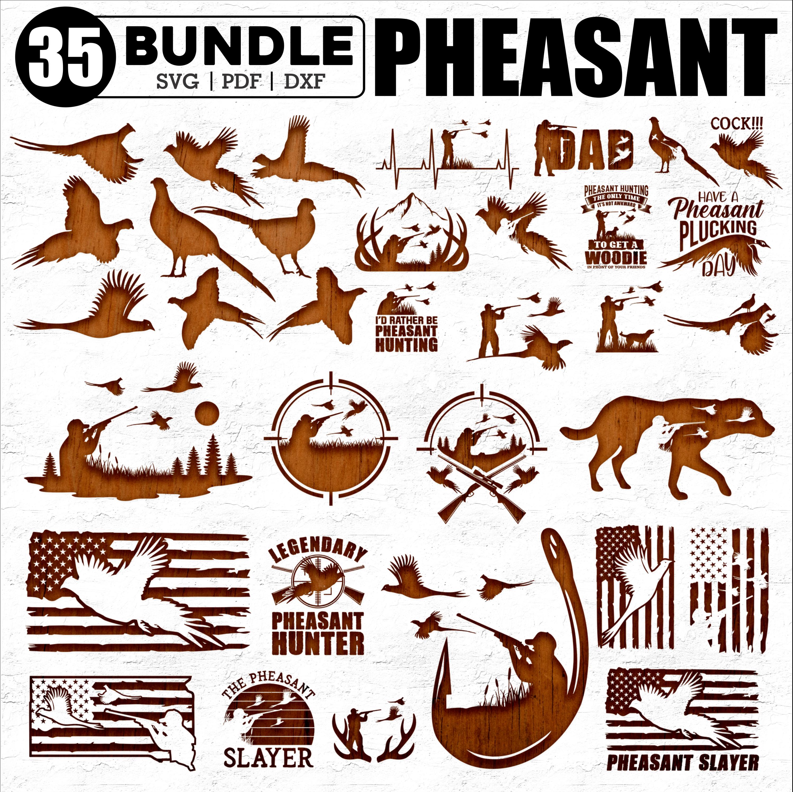 Laser Cut 35 Pheasant Bundle Svg Pdf Dxf Png - Pheasant Ornaments ...