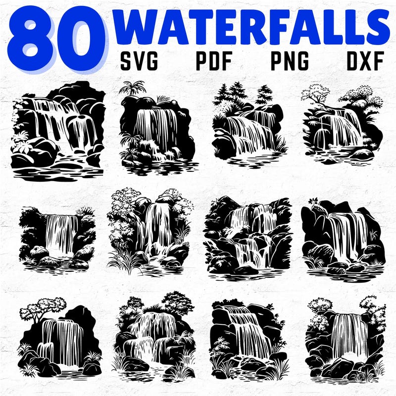 Waterfall Svg - Etsy