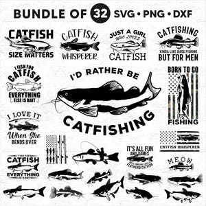 32 Bundle of Catfish Svg Files - Catfishing Svg, Fishing SVG, Fishing ...