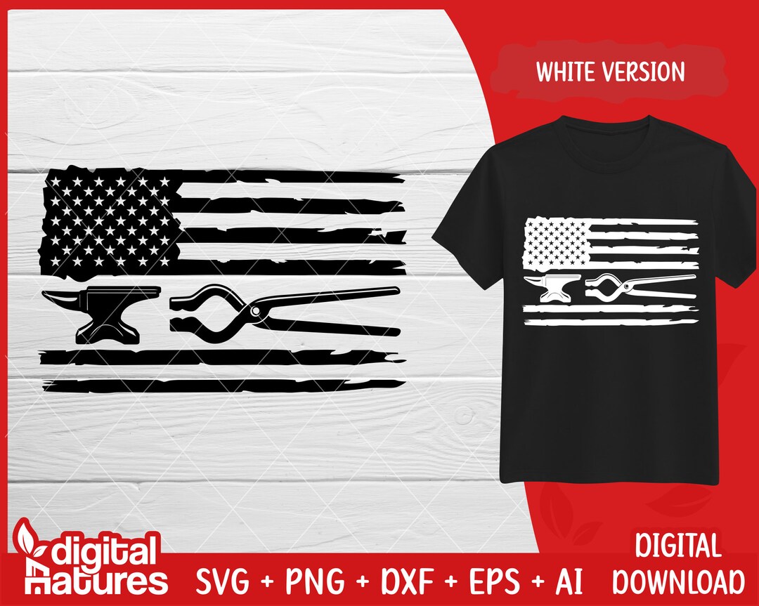American Flag Blacksmith SVG Forge SVG, Blacksmithing Svg, Metalsmith ...