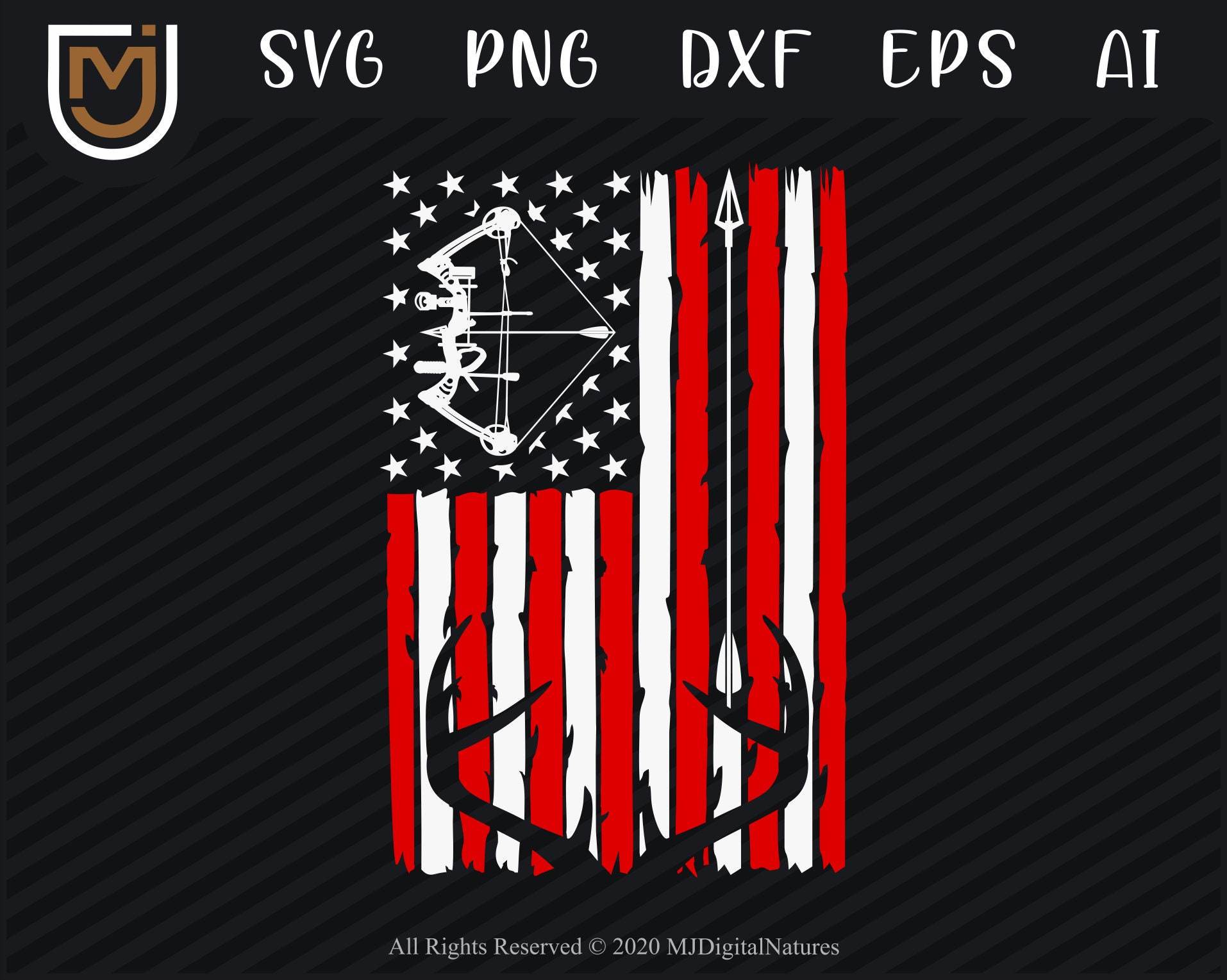 American Flag Archery SVG USA Flag Patriotic Bow Hunting | Etsy