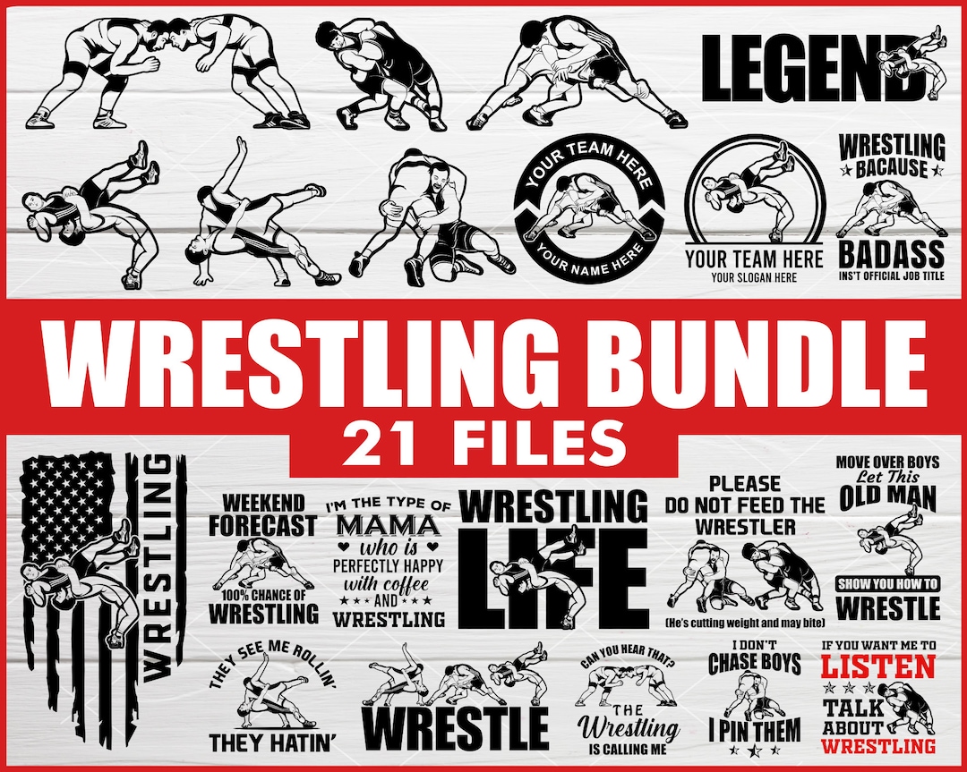 21 Files Wrestling Bundle Svg - Sports Svg, Wrestler Svg, Wrestle SVG ...