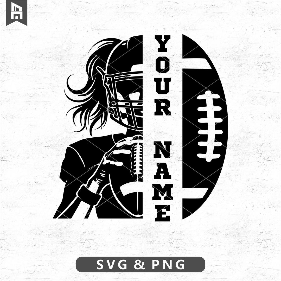 Custom Football Girl Svg Files 03, Football Player Svg, Custom Football ...