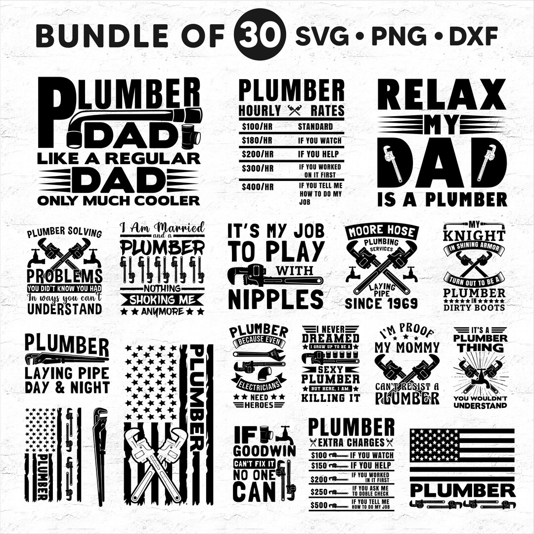 30 Bundle of Plumbing Svg - Plumber Svg, Plumber Clipart, Plumber Png ...