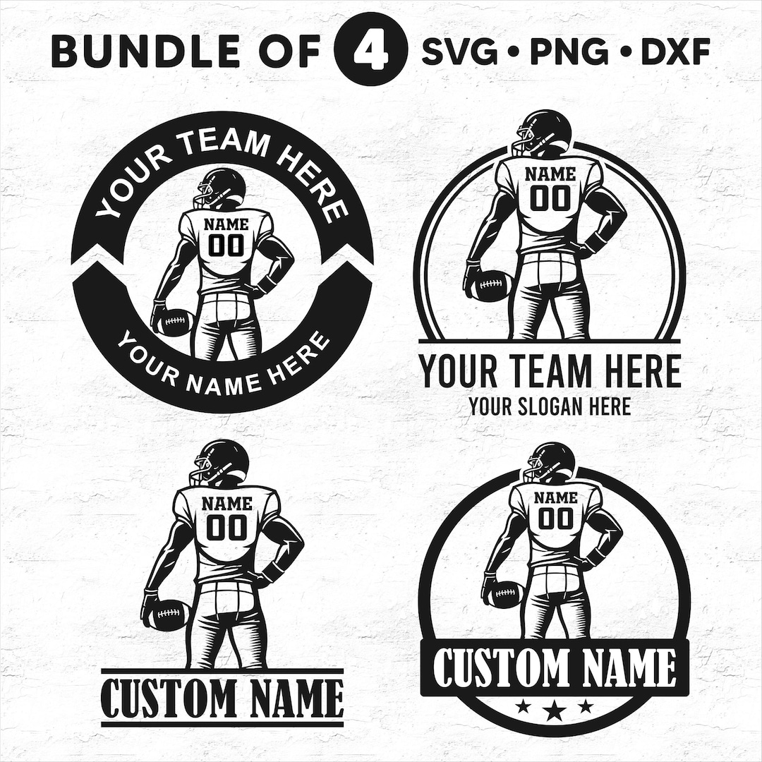 4 Customize Logo Football Player Svg, Football Team Svg, Custom ...