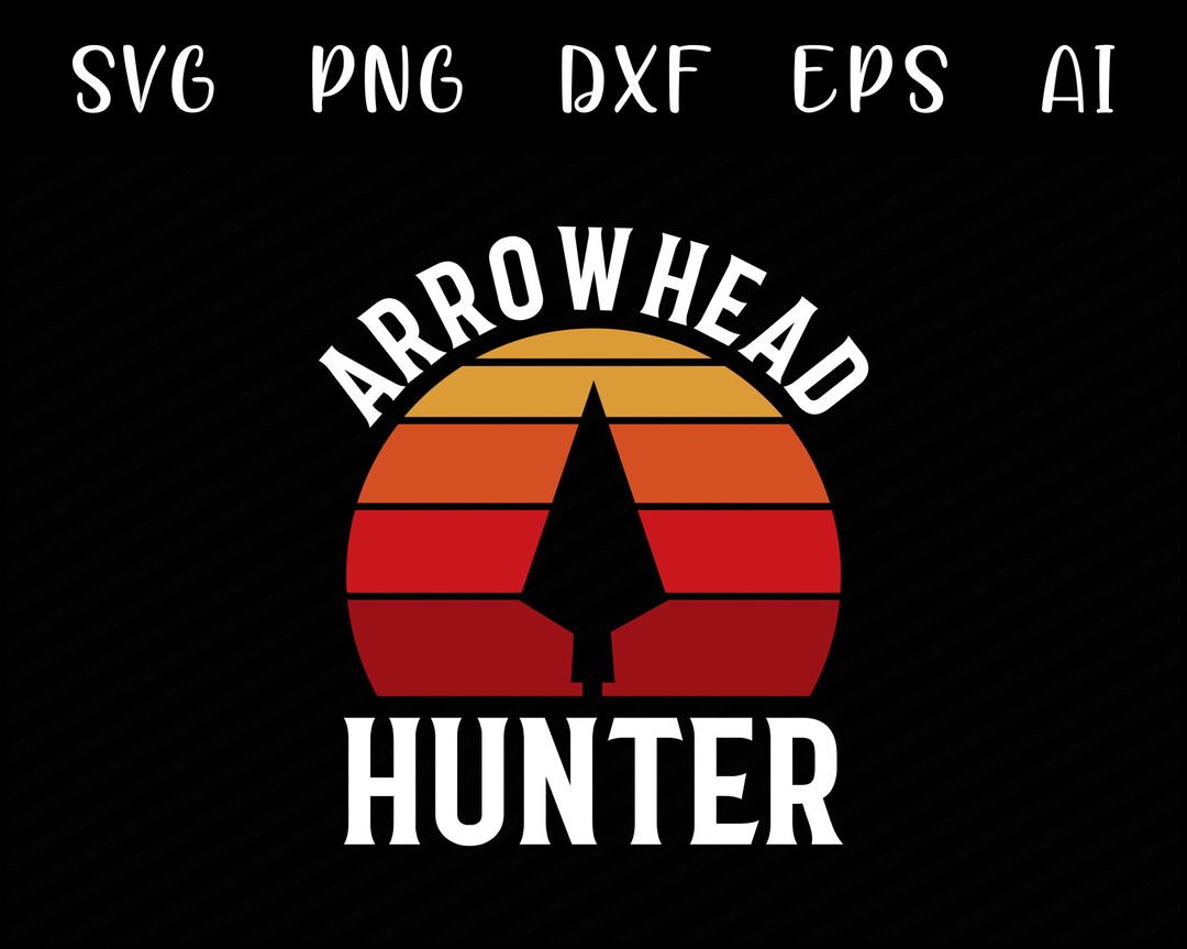 Retro Sunset Archery SVG Arrowhead Hunter Bow Hunting SVG, Elk Hunting ...