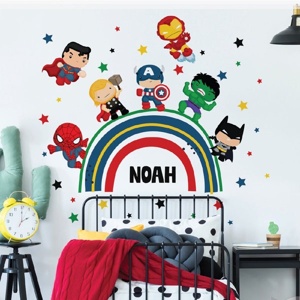 Superhero Wall Decal - Etsy