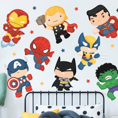Superhero Wall Decal Superhero Background Superhero Fabric - Etsy