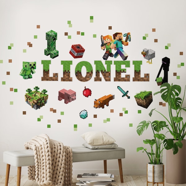 Minecraft wall decal - Etsy