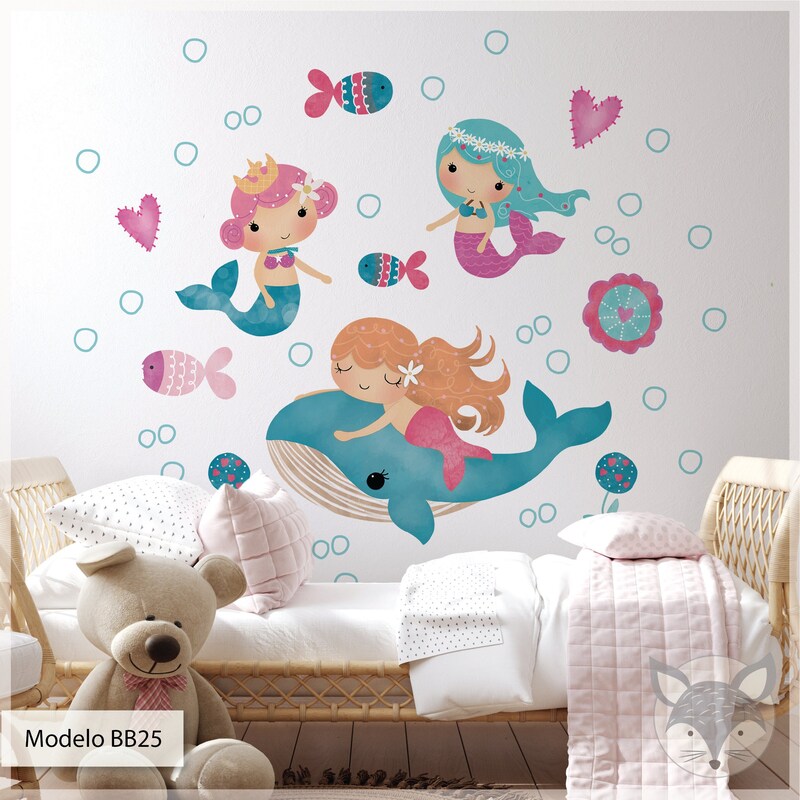 Large Mermaid Wall Stickers - Etsy