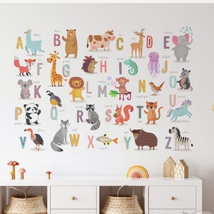 Abc Wall Decal Alphabet Wall Decal Abc Stickers Montessori - Etsy