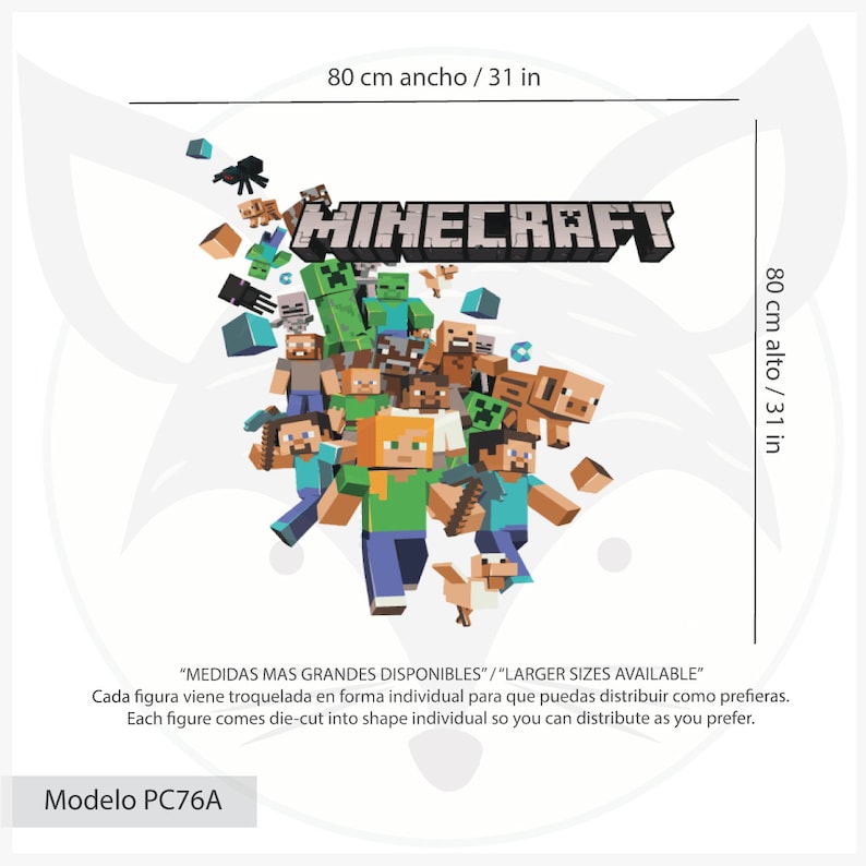 Minecraft Wall Decal, Minecraft Art, Minecraft Gifts, Minecraft Party ...