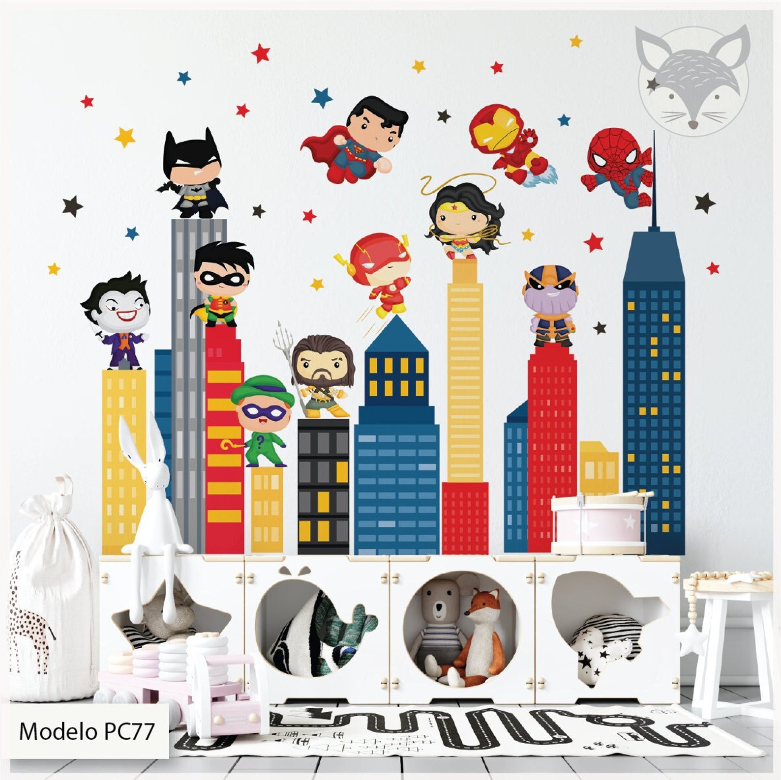 Superhero Wall Decal Superhero Background Superhero Fabric | Etsy